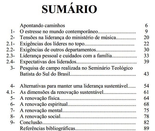 Sumário – Letra Sonora
